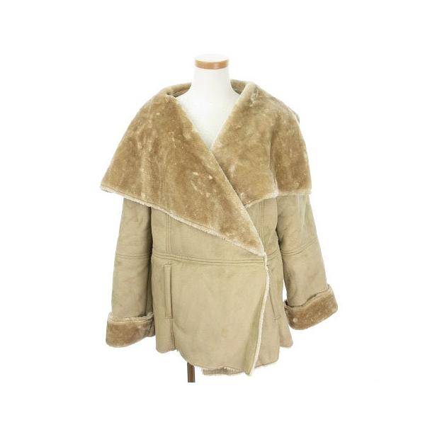 flaix コート フェイクムートン L ベージュ /fy0202 レディース【表記サイズ】L【実寸サイズ】肩幅：39cm　身幅：51cm　袖丈：60cm　着丈：68cm　　【素材】表地 裏地 ポリエステル100%【色】ベージュ　※色に関し...