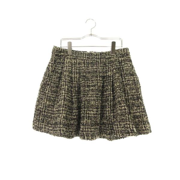 プーラフリーム pour la frime スカート ミニ フレア ブークレ ウール混 M 黒 ブラック ☆S☆ /hn0321 レディース【ブランド】プーラフリーム pour la frime【表記サイズ】M【実寸サイズ】ウエスト：68c...