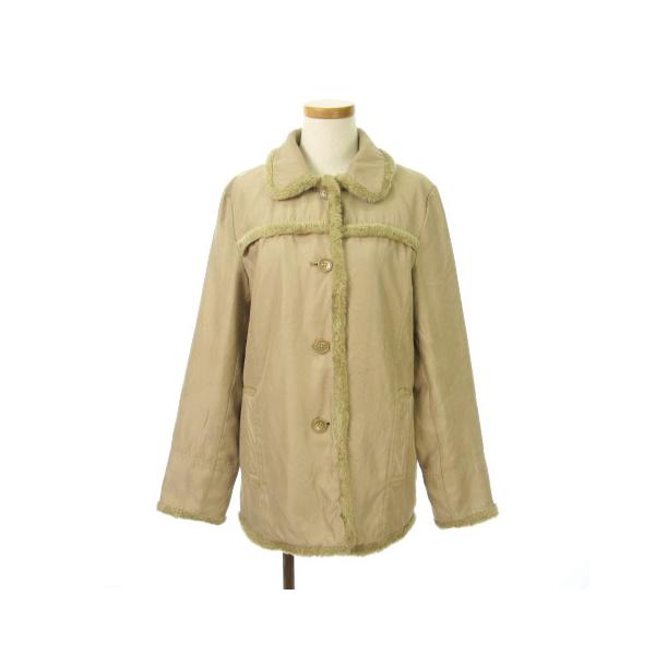 ボッシーヒル bossy hill コート 中綿 ステンカラー ボア M ベージュ ☆S☆ /ms0619 レディース【表記サイズ】M【実寸サイズ】肩幅：39cm　身幅：50.5cm　袖丈：60cm　着丈：67cm　　【素材】表地 表側ポリ...