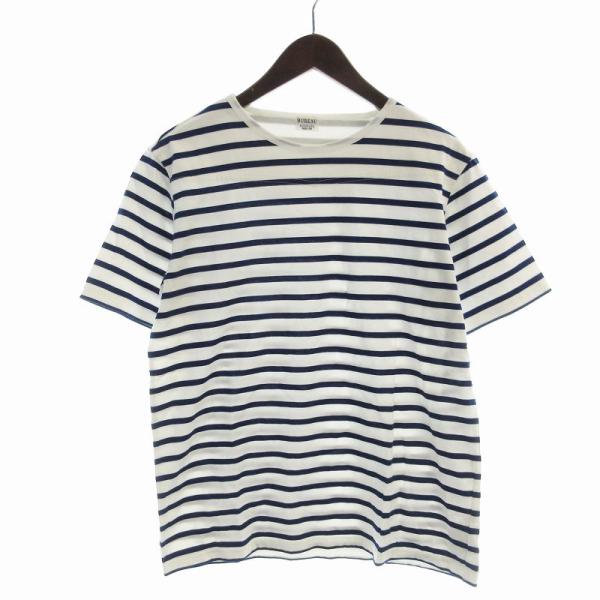 エディフィス EDIFICE BUREAU 24SS BORDER S/S Tシャツ 半袖 ボーダー M 白 ホワイト 24071300910020 /EE メンズ【ブランド】エディフィス EDIFICE【表記サイズ】M【実寸サイズ】肩幅：...