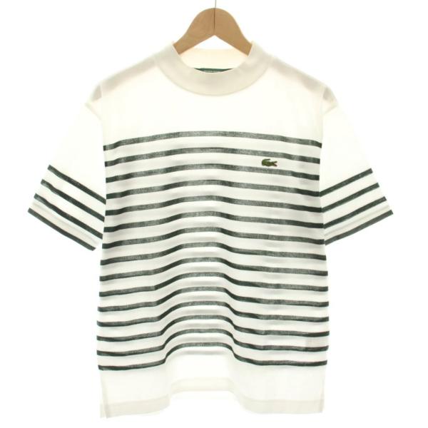 ラコステ LACOSTE エクスクルーシブ エディション Tシャツ カットソー モックネック 半袖 ボーダー柄 メッシュ FR3 白 緑 TH027J メンズ【ブランド】ラコステ LACOSTE【表記サイズ】FR 3US S【実寸サイズ】肩...