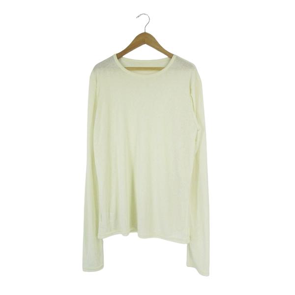 カリスエンジェル KHARIS ANGEL Tシャツ カットソー クルーネック 長袖 無地 サイズM  イエロー系 QQQ レディース【表記サイズ】M【実寸サイズ】肩幅：41cm　身幅：45cm　袖丈：66cm　着丈：56cm　　【素材】レ...