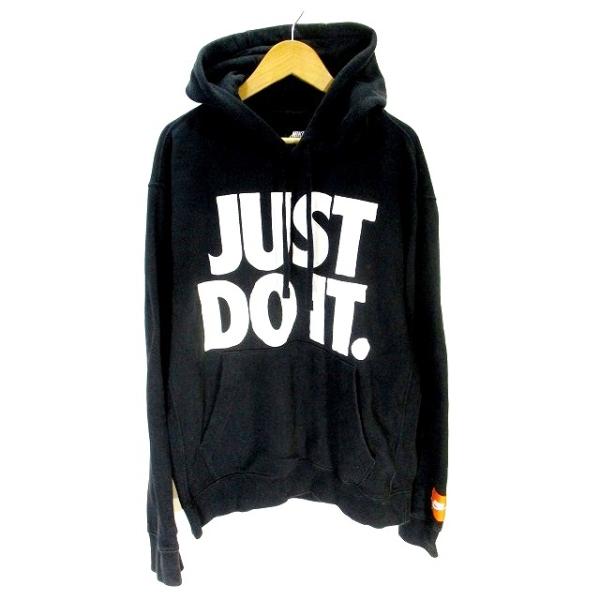 ナイキ NIKE スウェット プルオーバー パーカー 長袖 JUST DO IT. 裏起毛 黒 ブラック M 国内正規 QQQ メンズ【ブランド】ナイキ NIKE【表記サイズ】M【実寸サイズ】身幅：55cm　着丈：67cm　ゆき丈：88cm...