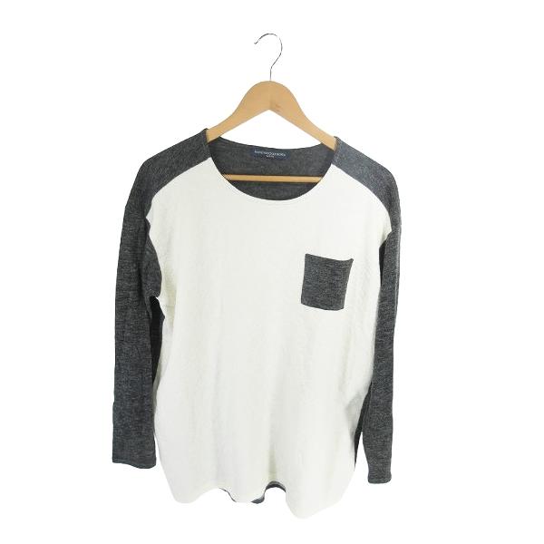 ハニーサックルローズ HONEY SUCKLE ROSE プルオーバー Tシャツ 七分袖 胸ポケット 無地 ホワイト ブラック サイズL QQQ メンズ【表記サイズ】L【実寸サイズ】肩幅：53cm　身幅：55cm　着丈：68cm　袖丈：48...