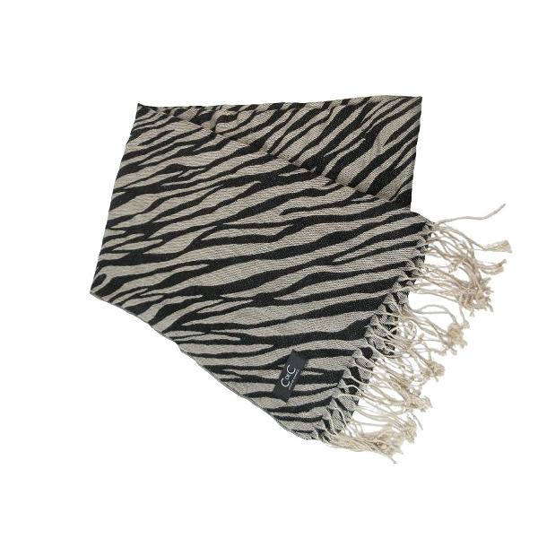 コープデチャンス COPE DE CHANCE マフラー ストール フリンジ 総柄 ゼブラ柄 アニマル ホワイト ブラック QQQ レディース【表記サイズ】サイズ表記なしのため実寸サイズをご参照ください。【実寸サイズ】全長（フリンジ含まず）...