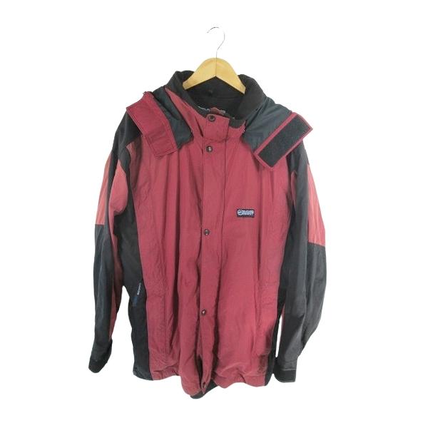 バンフデザインズ BANFF Designs マウンテンパーカー 2WAY ジャケット PROTEX ロゴ レッド ブラック QQQ メンズ【表記サイズ】サイズ表記なしのため実寸サイズをご参照ください。【実寸サイズ】身幅：65cm　着丈：8...