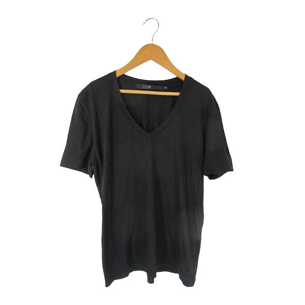 ノーアイディー NOID プルオーバー Tシャツ Vネック 半袖 ワンポイント 刺? ブラック サイズ2 QQQ メンズ【ブランド】ノーアイディー NOID【表記サイズ】2【実寸サイズ】肩幅：40cm　身幅：39cm　着丈：59cm　袖丈：...