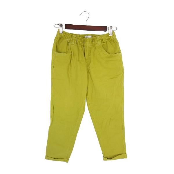 ブロチェーロ Blucielo パンツ レギンス クロップド 七分丈 ゴムウエスト 無地 イエロー系 サイズL QQQ レディース【表記サイズ】L【実寸サイズ】ウエスト：62cm　もも幅：26cm　裾幅：14cm　股上：24cm　股下：56...