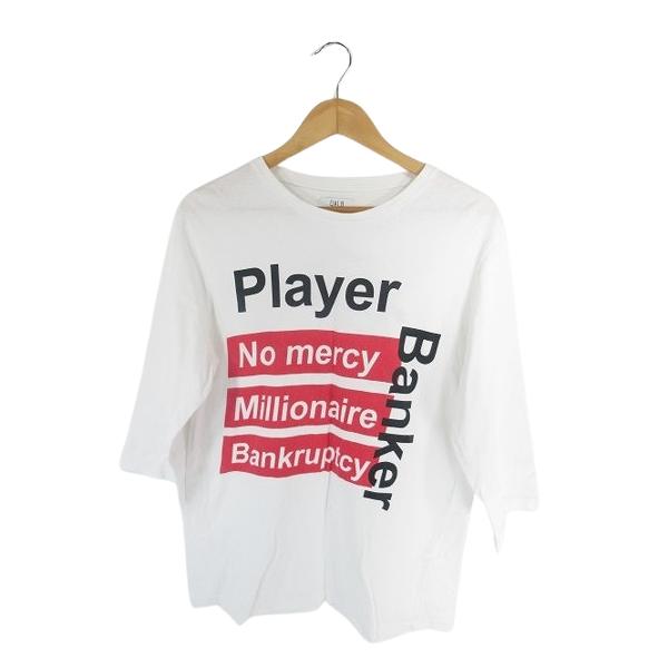 カルブ QALB プルオーバー Tシャツ 五分袖 総柄 白 サイズ F QQQ メンズ【表記サイズ】F【実寸サイズ】肩幅：43cm　身幅：49cm　袖丈：45cm　着丈：67cm　　【素材】綿/100%【色】ホワイト　※色に関してはこの商品...