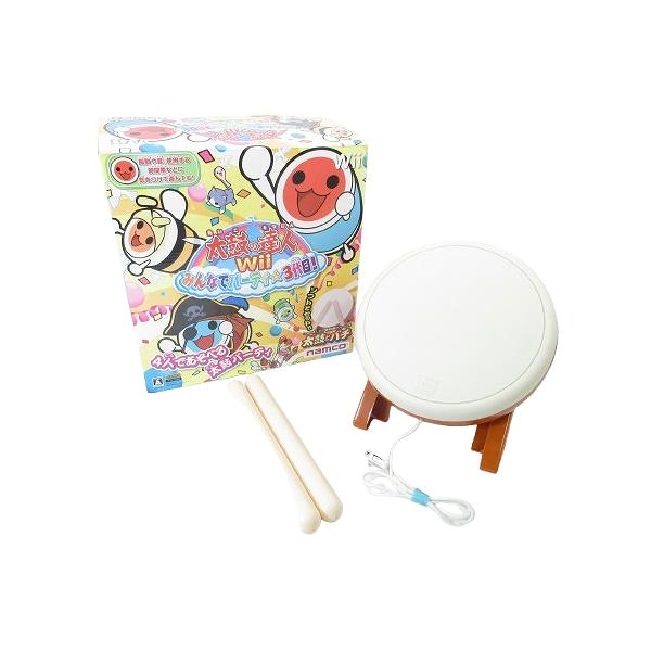 ジャンク品 バンダイナムコ namuco ニンテンドー 任天堂 太鼓の達人 Wii みんなでパーティー 三代目 太鼓 バチ 専用 コントローラー 周辺機器 茶色 白【実寸サイズ】ヨコ：22cm　タテ：22cm　マチ：6cm　バチ/26cm　...