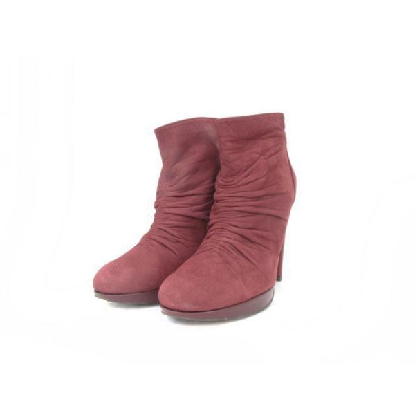 ナンバートゥエンティワン NUMBER TWENTY-ONE ブーツ ショート ハイヒール 23 ボルドー /mm レディース【表記サイズ】23cm【実寸サイズ】履き口周り：22.5cm　筒高：9.5cm　ヒールの高さ：10.5cm　　【色...