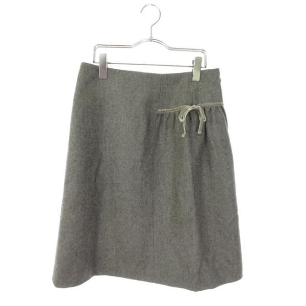 グリーンゲイト Green Gate united arrows green label relaxing スカート ひざ丈 リボン ウール M グレー /mi レディース【ブランド】グリーンゲイト Green Gate【表記サイズ】M【実...