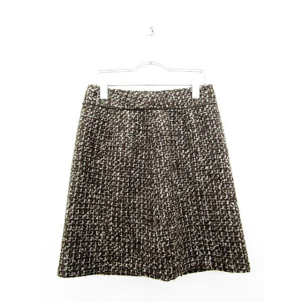 コフィ コレクト KOFI COLLECT スカート タイト ミニ ツイード ウール M 茶 ブラウン レディース【中古】【ベクトル 古着】【ブランド】コフィ コレクト KOFI COLLECT【表記サイズ】M【実寸サイズ】ウエスト：66c...