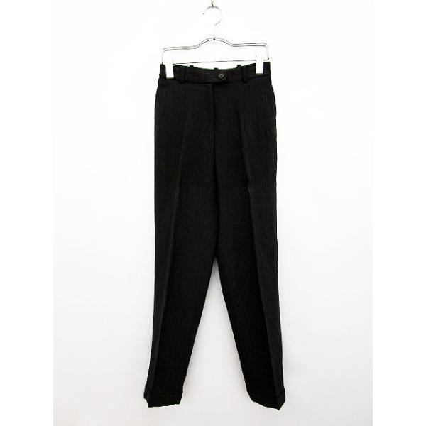 コルヴォビアンコ CORVO BIANCO パンツ スラックス ストライプ ウール混 40 グレー レディース【中古】【ベクトル 古着】【表記サイズ】40【実寸サイズ】ウエスト：62cm　もも幅：21cm　裾幅：16cm　股上：29cm　股...