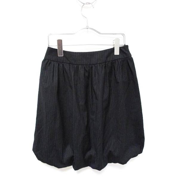 DICO PURET SUR スカート ギャザー バルーン ミニ ストライプ 36 グレー レディース【中古】【ベクトル 古着】【表記サイズ】36【実寸サイズ】ウエスト：58cm　ヒップ：92cm　スカート丈：48cm　　【素材】表：ポリエ...