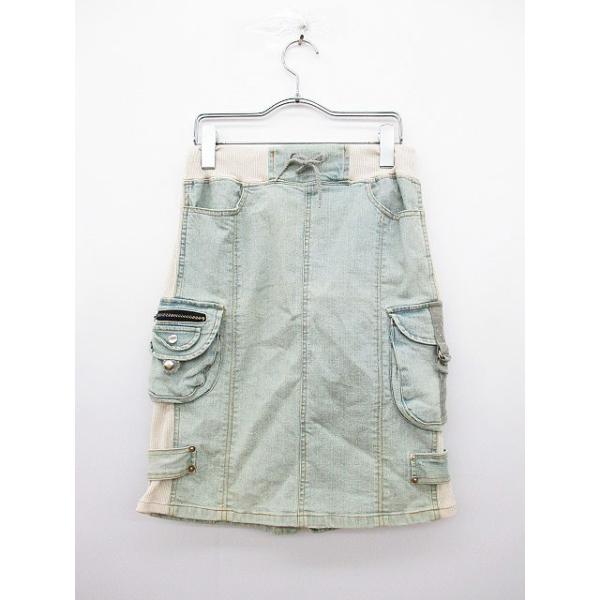 イングリッド INGRID スカート タイト ひざ丈 デニム 青 ブルー レディース【中古】【ベクトル 古着】【表記サイズ】表記なし【実寸サイズ】ウエスト：66cm　ヒップ：80cm　スカート丈：52cm　　【素材】綿 100%【色】青 ブ...