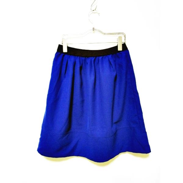 イーブス YEVS スカート フレア ひざ丈 無地 青 ブルー レディース【中古】【ベクトル 古着】【表記サイズ】表記なし【実寸サイズ】ウエスト：62cm　ヒップ：90cm　スカート丈：52cm　　【素材】ポリエステル100％【色】青　※色...