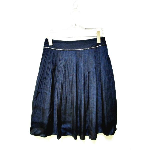 ネットディマミーナ netto di mammina スカート フレア ギャザー ひざ丈 36 紺 ネイビー レディース【中古】【ベクトル 古着】【表記サイズ】36【実寸サイズ】ウエスト：62cm　ヒップ：90cm　スカート丈：51cm　　...