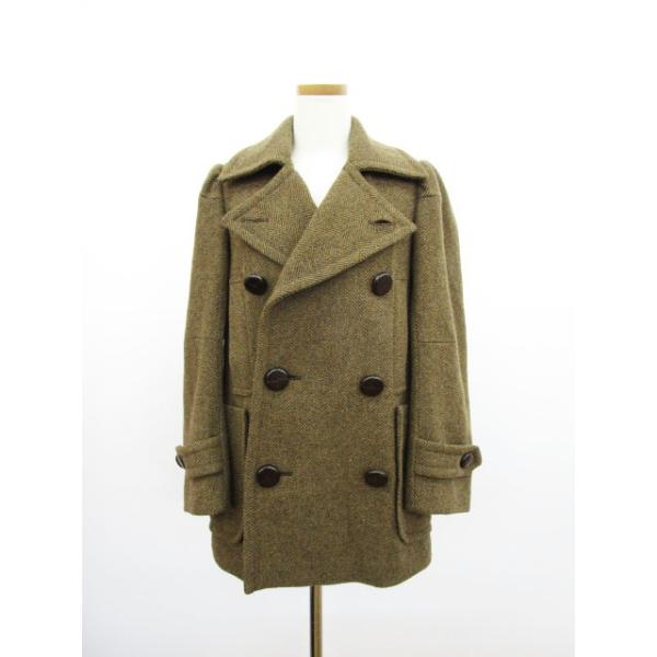 クローラ crolla ピーコート ヘリンボーン レトロ 36 茶 ブラウン レディース【中古】【ベクトル 古着】【ブランド】クローラ crolla【表記サイズ】36【実寸サイズ】肩幅：34cm　身幅：45cm　袖丈：58cm　着丈：68c...