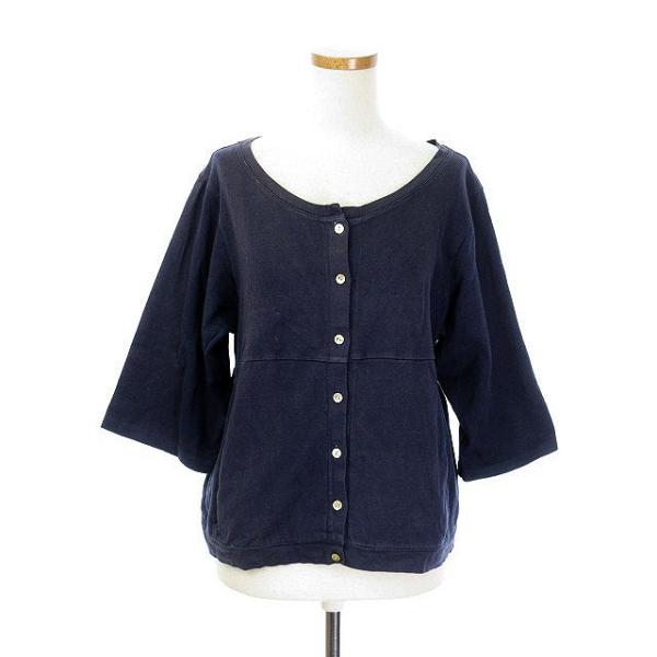 中古 イクナ/スズキタカユキ ikkuna / suzuki takayuki カーディガン 七分袖 無地 コットン 1 紺 ネイビー /kk レディース【ベクトル 古着】【ブランド】イクナ/スズキタカユキ ikkuna / suzuki ...