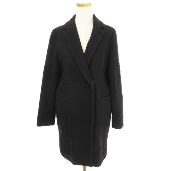 ティアンエクート TIENS ecoute コート チェスター ミドル ウール M 黒 ブラック aky レディース【中古】【ベクトル 古着】【ブランド】ティアンエクート TIENS ecoute【表記サイズ】M【実寸サイズ】肩幅：37cm...