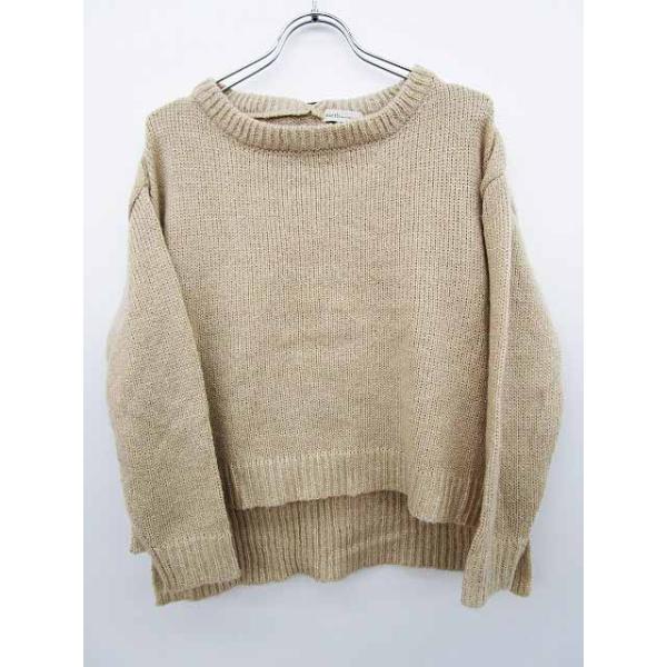 アースミュージック&amp;エコロジー EARTH MUSIC &amp; ECOLOGY セーター ニット カットソー リボン 長袖 F ベージュ レディース【中古】【ベクトル 古着】【ブランド】アースミュージック&amp;エコロジー E...