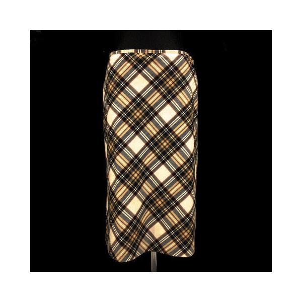 ジュンコシマダ JUNKO SHIMADA AWAW スカート ひざ丈 ウール混 チェック柄 ベージュ ブラウン 茶 ネイビー 紺 67 レディース【ブランド】ジュンコシマダ JUNKO SHIMADA【表記サイズ】67【実寸サイズ】ウエス...