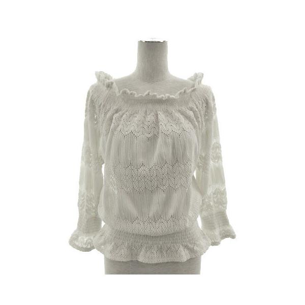 未使用品 サベーラ SABELLA カットソー 七分袖 バルーンスリーブ 刺繍風 オフ白 38 レディース【表記サイズ】38(日本サイズM相当）【実寸サイズ】身幅：47cm　着丈：55cm　ゆき丈：65cm　※実寸サイズに関してはこの商品の...