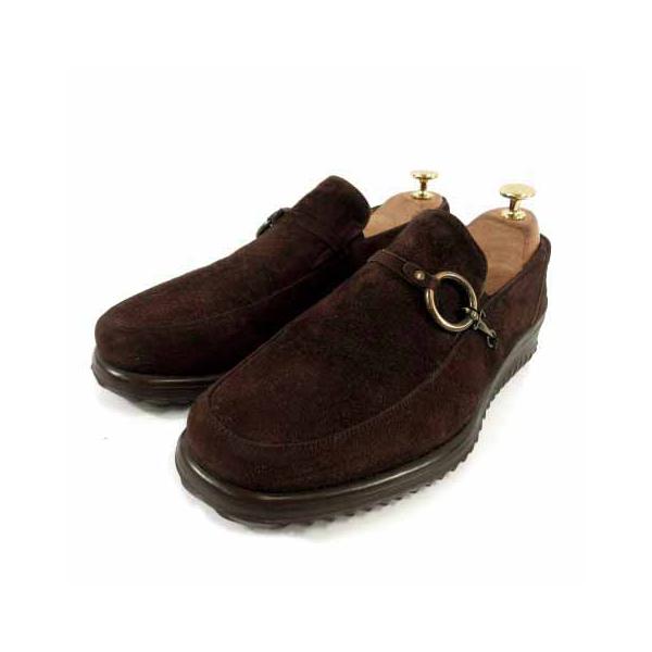 チョザーレパチョッティ CESARE PACIOTTI ローファー スリッポン 剣 剣 スウェード ブラウン 茶 6.5 メンズ【表記サイズ】6.5（日本サイズ約25.5cm相当）【実寸サイズ】最大幅：11cm　アウトソール：29cm　　【...