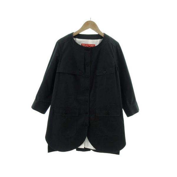 ショートカットフォーマークス SHORT CUT FOR MARKS ジャケット ノーカラー 七分袖 コットン 日本製 ネイビー 紺 2 レディース【ブランド】ショートカットフォーマークス SHORT CUT FOR MARKS【表記サイズ...