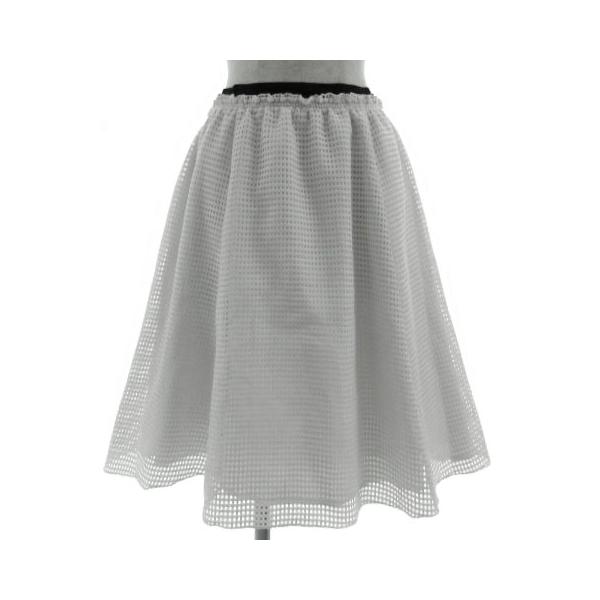 ラボラトリーワーク laboratory work スカート フレア 格子柄 メッシュ ミディ丈 ウエストゴム ホワイト 白 ブラック 黒 M レディース【ブランド】ラボラトリーワーク laboratory work【表記サイズ】M【実寸サ...