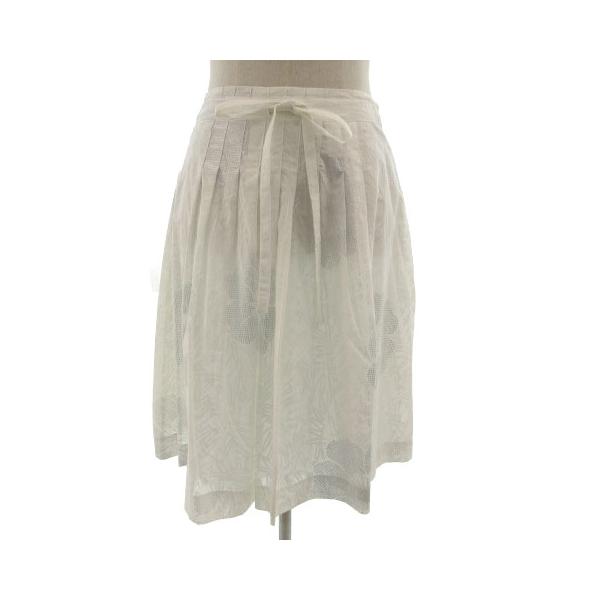 シッタムール sita murt スカート フレア プリーツ ひざ丈 花柄 ホワイト 白 シルバー 40 レディース【表記サイズ】40（日本サイズL程度）【実寸サイズ】ウエスト：約78cm　ヒップ：約108cm　スカート丈：約58cm　※実...