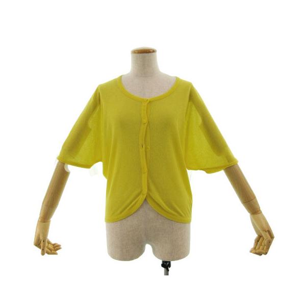 サベーラ SABELLA カーディガン ニット ドルマンスリーブ 七分袖 シンプル イエロー 黄 レディース【表記サイズ】サイズ表記なし※実寸サイズをご確認ください。【実寸サイズ】身幅：約54cm　着丈：約47cm　ゆき丈：約42cm　※実...
