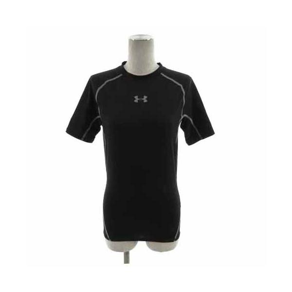 アンダーアーマー UNDER ARMOUR Tシャツ コンプレッションウエア HEATGEAR 半袖 ロゴプリント ブラック 黒 グレー M レディース【ブランド】アンダーアーマー UNDER ARMOUR【表記サイズ】M【実寸サイズ】身幅...