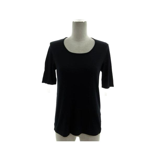 アンヌモネ anne-monnet ニット ハイゲージ 五分袖 ネイビー 濃紺 レディース【表記サイズ】表記サイズなし※実寸サイズをご確認下さい。【実寸サイズ】肩幅：34cm　身幅：39cm　着丈：55.5cm　袖丈：25.5cm　※実寸サ...