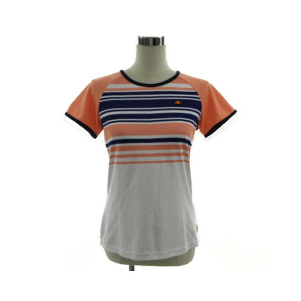 エレッセ ellesse テニス 半袖 Tシャツ Sスリーブプラクティスクルー EW08111 ロゴワッペン ボーダー ホワイト 白 ピンク系 紺系 L【ブランド】エレッセ ellesse【表記サイズ】L【実寸サイズ】身幅：44cm　着丈：...