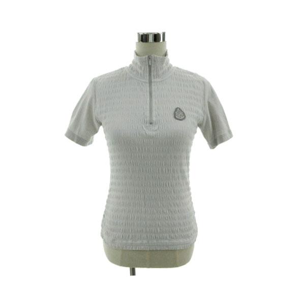 ヒールクリーク Heal Creek ハーフジップシャーリングシャツ 002-29345 ハイネック ロゴワッペン 半袖 日本製 ライトグレー 40【表記サイズ】40（日本サイズL相当）【実寸サイズ】肩幅：35cm　身幅：40cm　着丈：5...