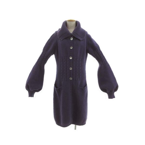 デボラ シニバルディ debora SINIBALDI カーディガン ビショップスリーブ ロング丈 ケーブル編み イタリア製 厚手 ウール パープル 紫 M【ブランド】デボラ シニバルディ debora SINIBALDI【表記サイズ】M【...