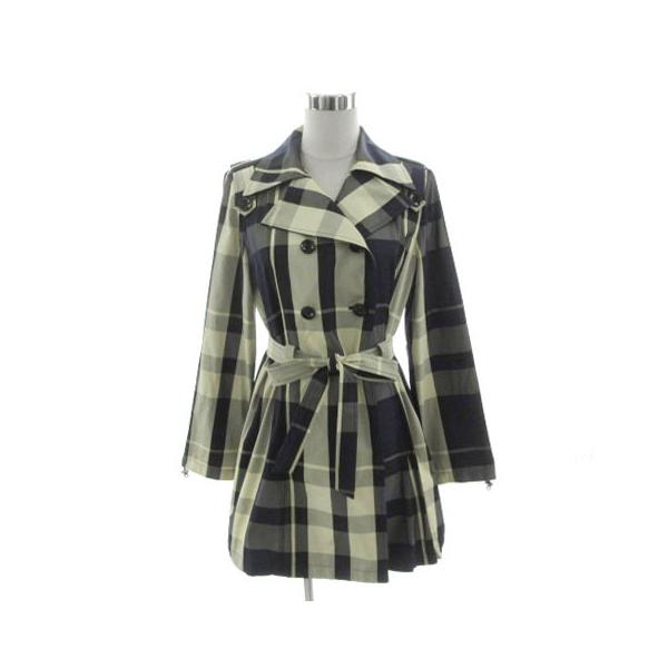 ロザース ROSACE コート リボンベルト チェック アイボリー ネイビー 紺 ブラック 黒 42 レディース【表記サイズ】42（日本サイズXL相当）【実寸サイズ】肩幅：約38cm　身幅：約45cm　袖丈：約59cm　着丈：約77cm　※...