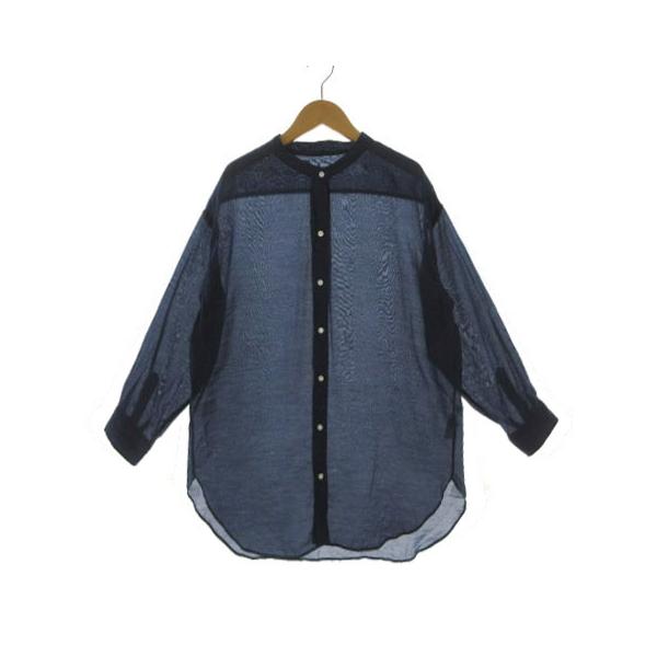 ドゥクラッセ DoCLASSE シアークロス・スタンドブラウス 15626-480 バンドカラー 長袖 ネイビー 紺 13 レディース【ブランド】ドゥクラッセ DoCLASSE【表記サイズ】13（日本サイズXL相当）※実寸サイズをご確認下さ...