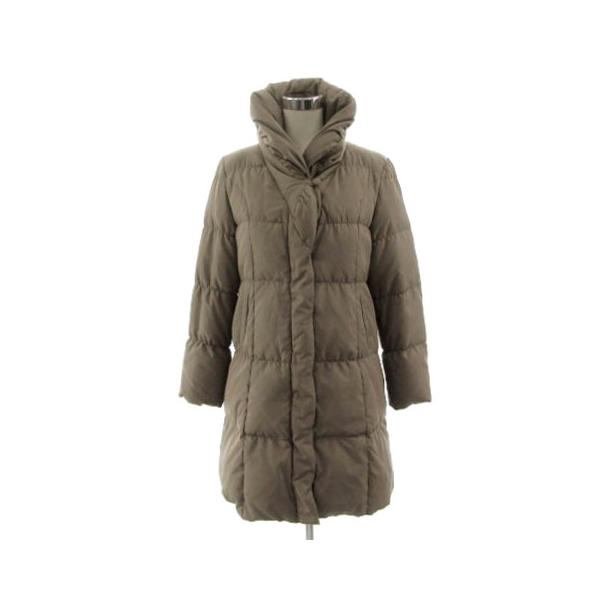 ブランシュール blancheurluxe ダウンコート 294238405-E ボリュームカラー ジップアップ ブラウン系 茶系 40 レディース【表記サイズ】40（日本サイズL相当）【実寸サイズ】肩幅：約41cm　身幅：約50cm　袖丈...