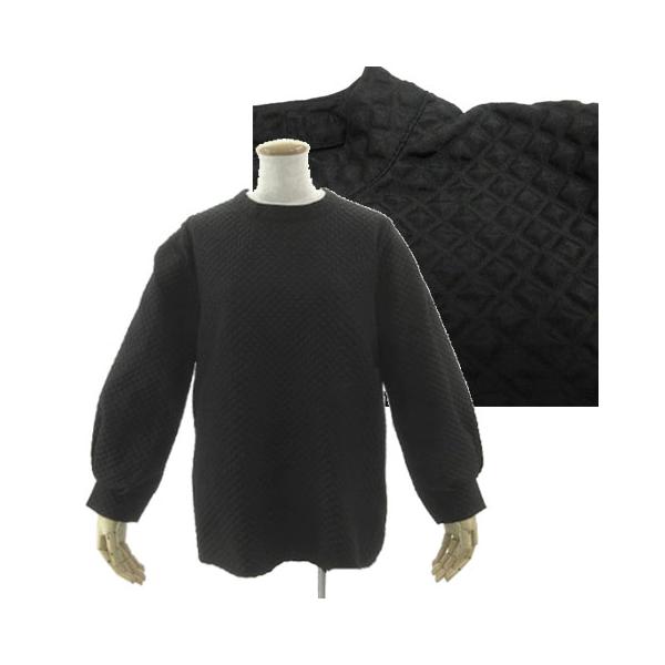 アペゼ APAISER キルトテクスチャーブラウス C7936 エンボス 長袖 ブラック M-L レディース【表記サイズ】M-L（フリー）B 79-94T 154-162※実寸サイズをご確認下さい。【実寸サイズ】肩幅：約36cm　身幅：約4...