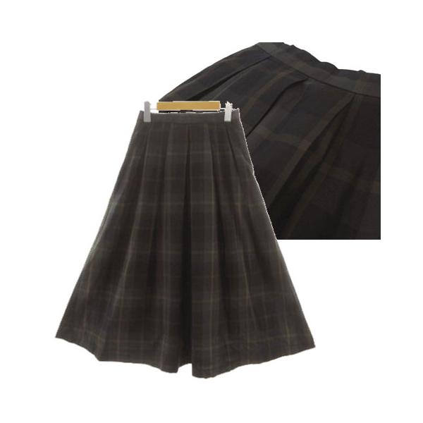 かぐれ kagure ビッグチェックタックスカート GA26-25S002 フレア ロング丈 ウエストゴム 日本製 ブラック ブラウン マルチカラー F【表記サイズ】F ※実寸サイズをご確認下さい。【実寸サイズ】ウエスト：約62-66cm　...