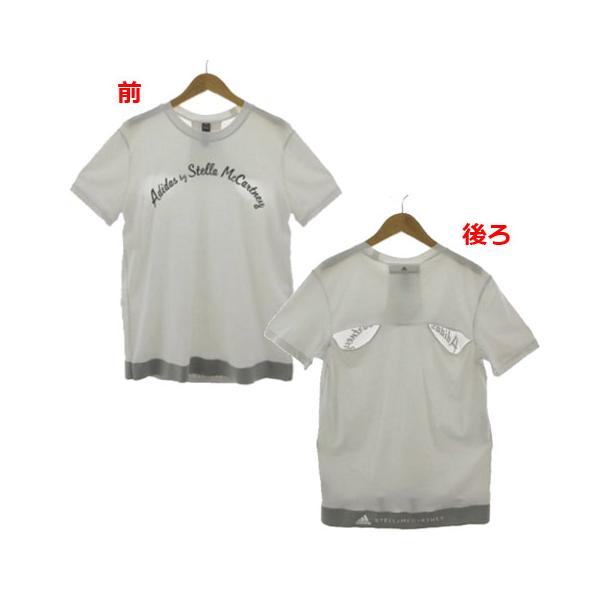アディダス バイ ステラマッカートニー adidas by Stella McCartney ロゴTシャツ FK9695 半袖 コットン混 配色 ホワイト 白 グレー M【ブランド】アディダス バイ ステラマッカートニー adidas by...