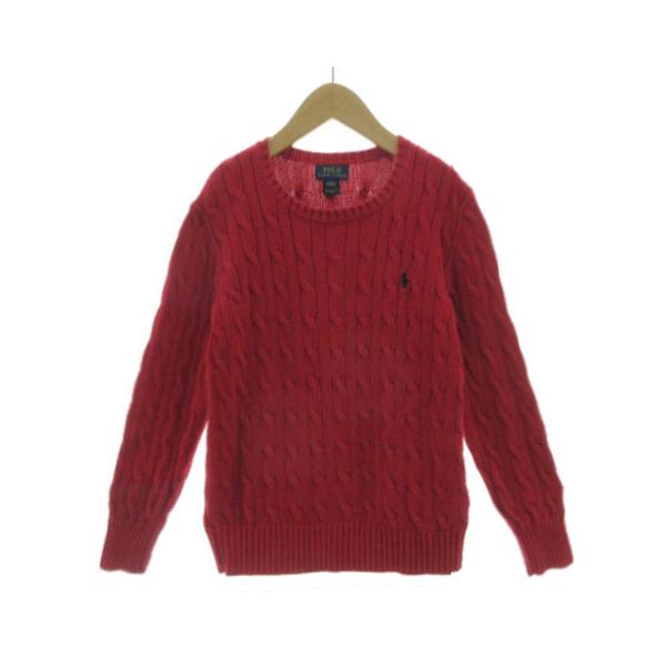 ポロ ラルフローレン POLO RALPH LAUREN ケーブル編みコットンニット 322510577 ポニー刺繍 長袖 レッド 7 キッズ【ブランド】ポロ ラルフローレン POLO RALPH LAUREN【表記サイズ】7 130/64...