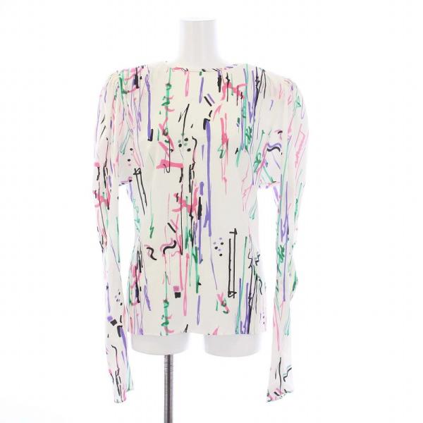 イザベルマラン ISABEL MARANT タグ付き 2020年製 FAVALLIA TOP シルク プリント ブラウス プルオーバー 長袖 総柄 36 S 白 ホワイト /KH ■GY21 レディース【ブランド】イザベルマラン ISABE...