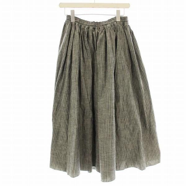 ハウス HUIS. フレアスカート 402-0226-08DGYST ロング ストライプ柄 スカート F グレー【表記サイズ】F/実寸サイズをご参考ください【実寸サイズ】ウエスト：70cm　ヒップ：100cm　スカート丈：80cm　　【素材...