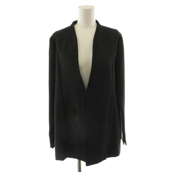 ティアクラッセ Tiaclasse ノーカラージャケット 上着 M 黒 ブラック 無地 長袖 /AN39 ■BM レディース【ブランド】ティアクラッセ Tiaclasse【表記サイズ】M【実寸サイズ】肩幅：約37cm　身幅：約46cm　着丈...