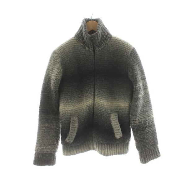 フィフティーファイブディーエスエル 55DSL ニットジャケット ジップアップ M グレー ベージュ /AN56 ■MU レディース【ブランド】フィフティーファイブディーエスエル 55DSL【表記サイズ】M【実寸サイズ】肩幅：約41cm　身...