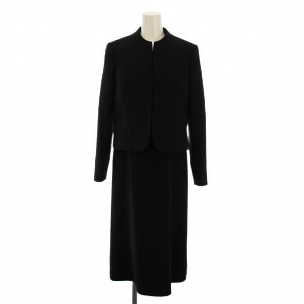 トウキョウイギン TOKYO IGIN ブラックフォーマル 喪服 セットアップ ノーカラージャケット ワンピース ロング 七分袖 9AR 黒 レディース【表記サイズ】9AR【実寸サイズ】肩幅：36cm　身幅：42cm　着丈：105.5cm　...
